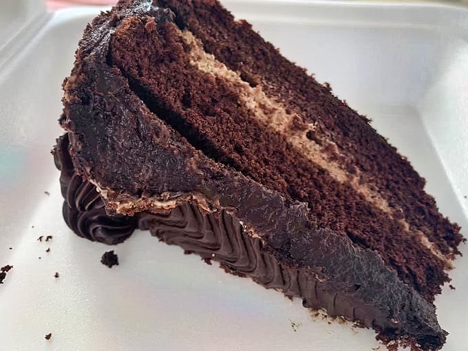 This chocolate cake isn't just dessert—it's the grand finale to a symphony of flavors, rich enough to make you contemplate life choices.