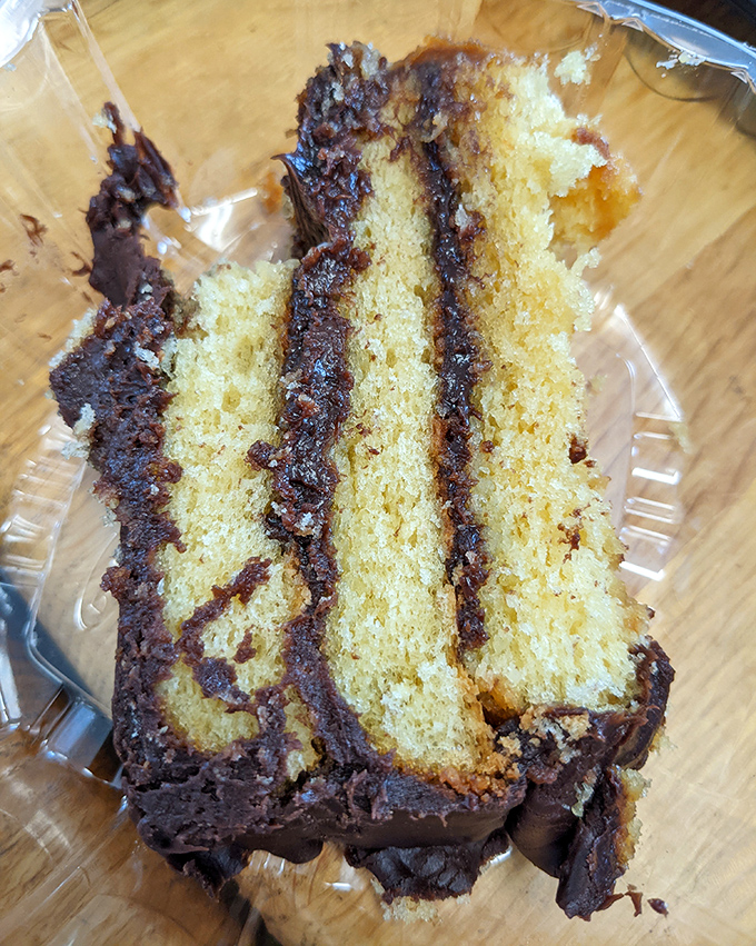 That slice of chocolate cake isn't just dessert—it's the encore after barbecue's main performance, and worthy of its own standing ovation.