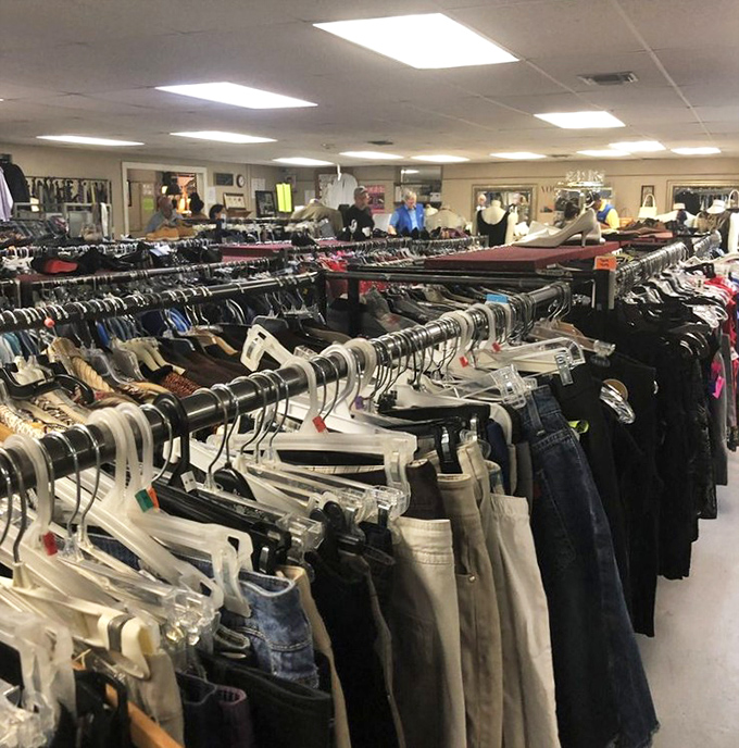 The clothing section rivals department stores in organization but beats them handily in price. Designer labels hiding in plain sight!