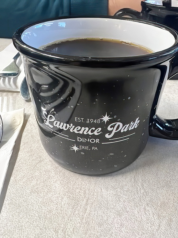 The coffee mug tells a story that began in 1948, but the robust brew inside writes a new chapter with every steaming sip.