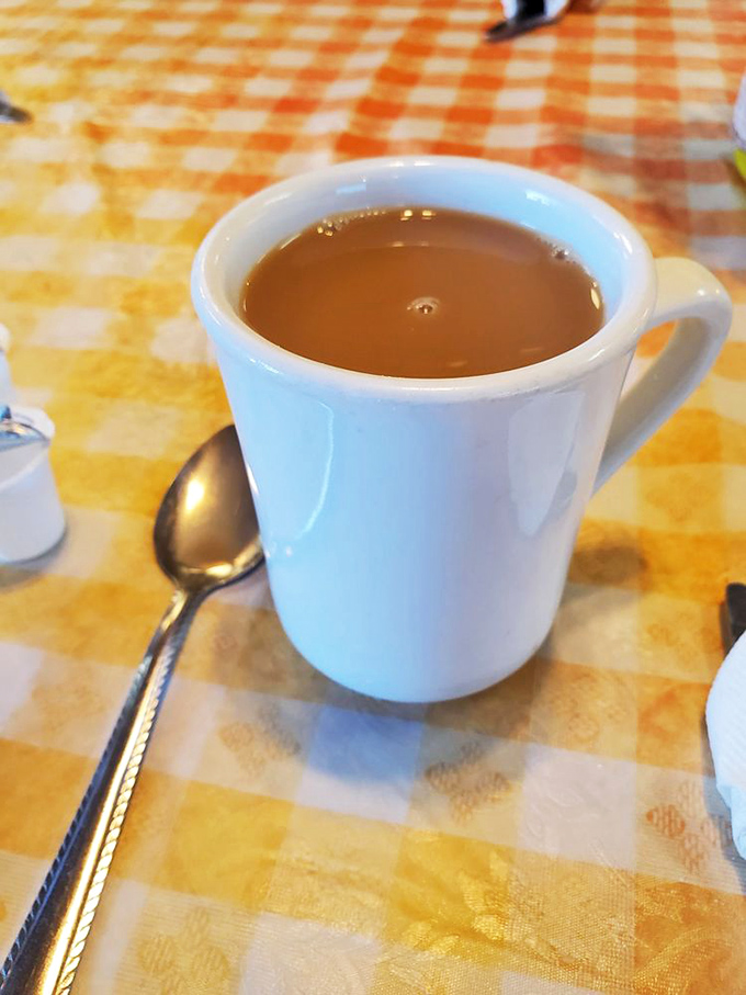 That classic diner coffee—strong enough to wake the dead but somehow still smooth enough to enjoy cup after bottomless cup.