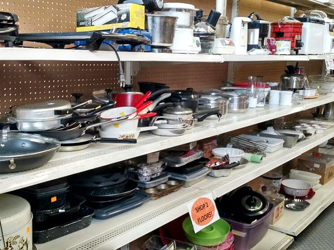 Cookware paradise for aspiring chefs and nostalgic home cooks. That cast iron skillet has probably flipped more pancakes than IHOP.