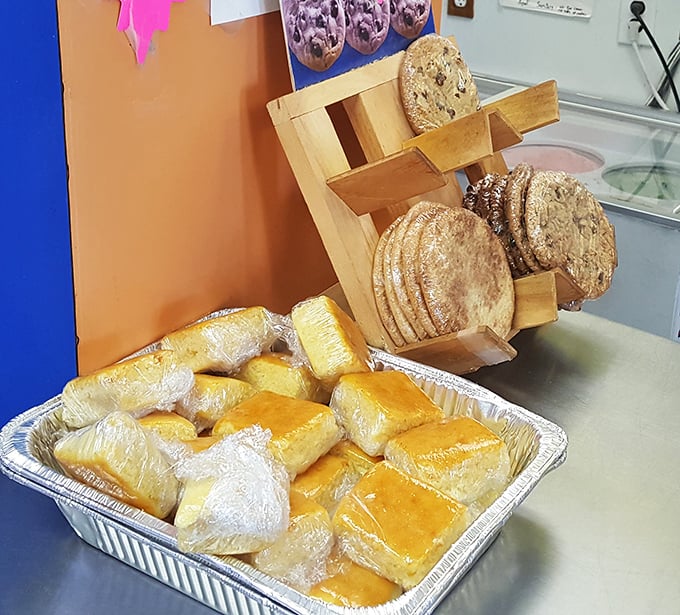Cornbread and cookies awaiting their destiny. In the South, these aren't just sides—they're essential characters in the complete comfort food narrative.