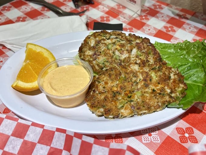 This crab cake doesn't hide behind fillers – it's the seafood equivalent of "no filter, no makeup, just woke up like this."