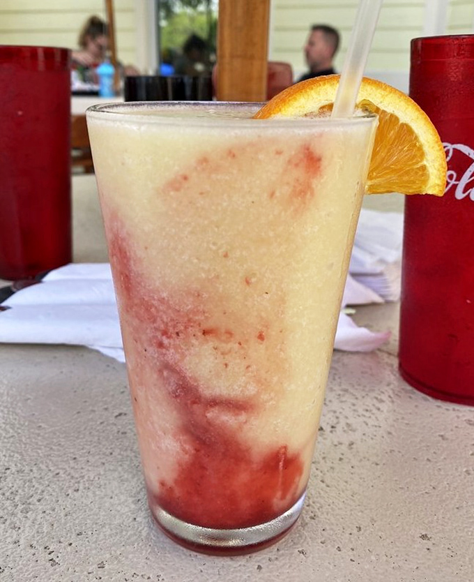 Florida in a glass—this sunset-colored daiquiri delivers tropical vibes with each sip. Brain freeze never looked so Instagram-worthy.