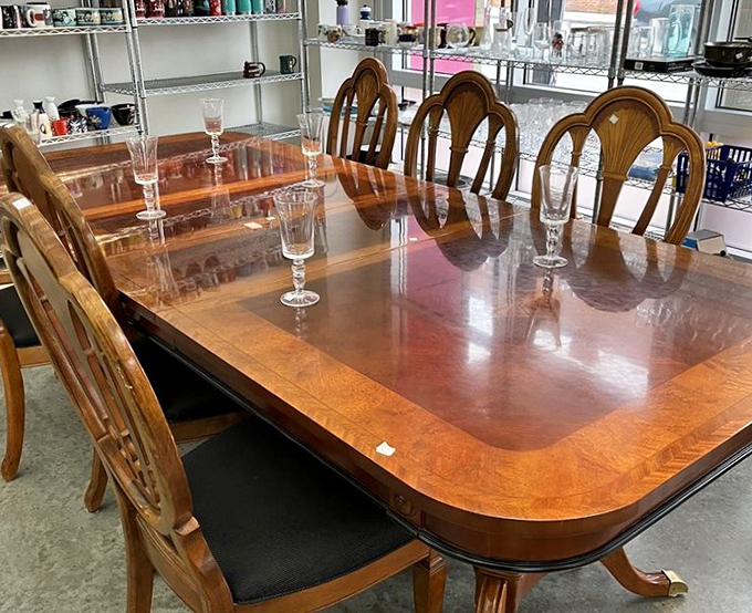 This dining table isn't just furniture—it's an invitation to gather. Imagine the dinner parties, board games, and holiday meals it's already witnessed.