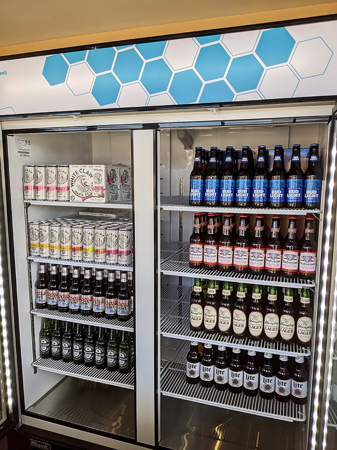 The beer fridge: where hoppy dreams come true. After all, barbecue without beer is like Batman without Robin—still good, but missing a sidekick.