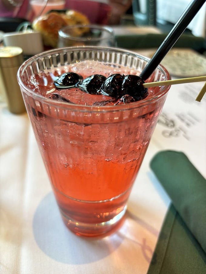 Wisconsin's cocktail game shines bright in this ruby-hued beauty – a Dirty Shirley that's both nostalgic throwback and sophisticated refreshment all in one glass.