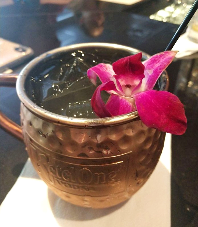 Their cocktails come with flowers – because sometimes your Moscow Mule needs to dress up a little fancier than you did. 