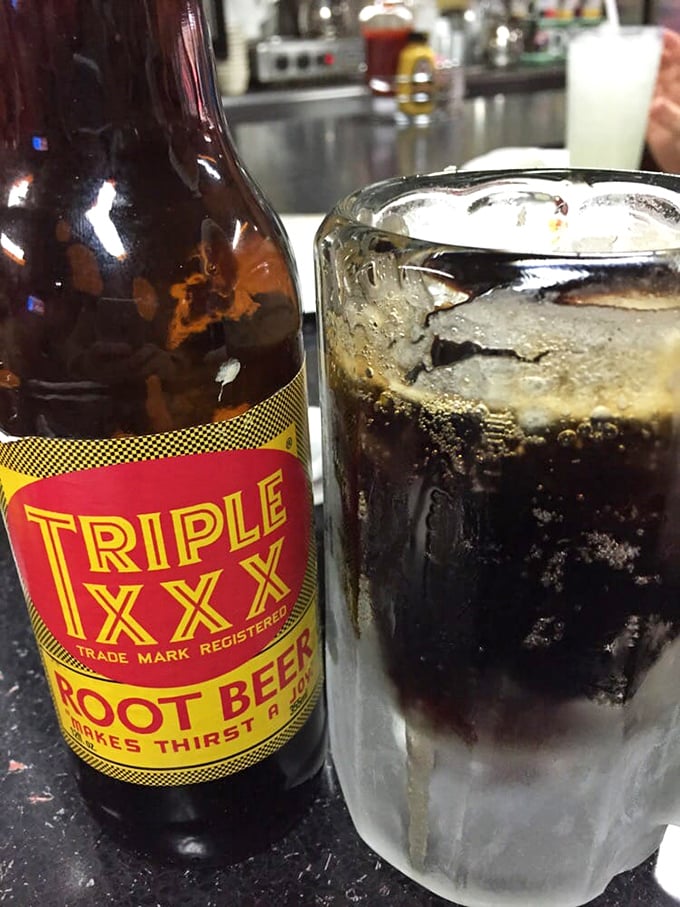 Nothing says "classic American diner" quite like an ice-cold Triple XXX Root Beer in a frosted mug—nostalgia you can actually taste.