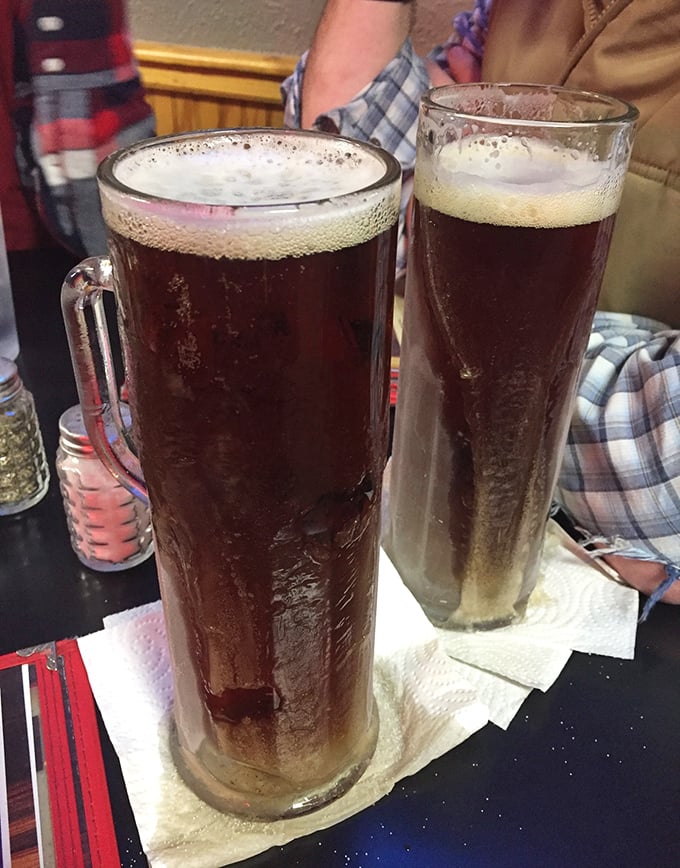 These aren't just drinks—they're Texas-sized commitments. Tall, dark, and handsome glasses of refreshment after a long drive.
