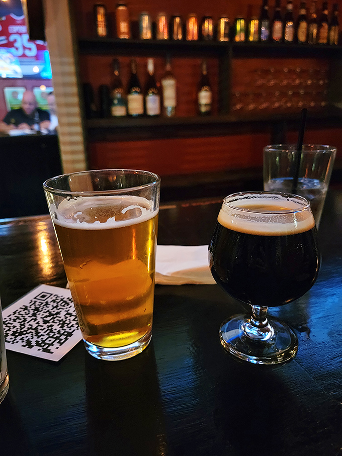 The perfect burger companions – a crisp, golden lager and a rich, velvety stout. Beer diplomacy at its finest.