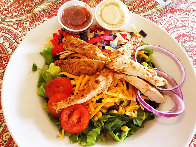 Fiesta chicken salad brings the party to your fork with colors and flavors that dance together beautifully.