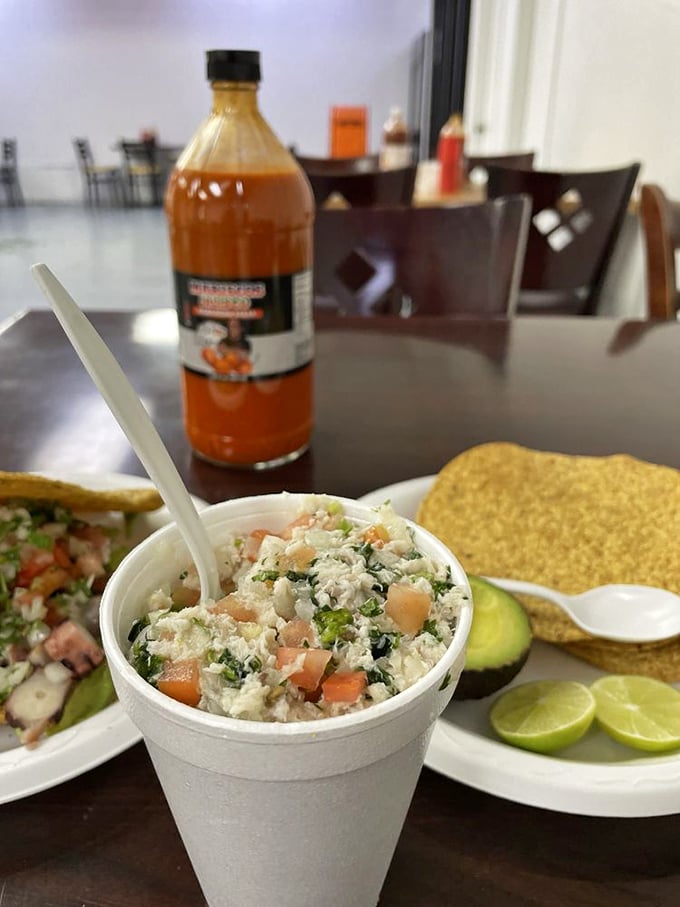 This isn't just ceviche; it's an aquatic celebration. Fresh fish "cooked" by citrus, adorned with herbs and vegetables—summer on a plate!