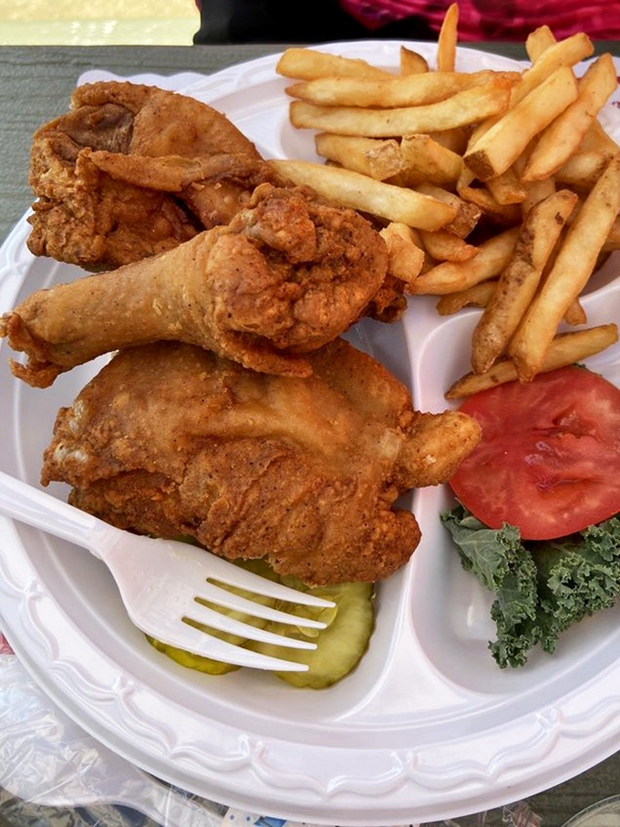 Proof that The Crab Claw isn't a one-trick pony—this golden-fried chicken shows they respect the land as much as the sea.