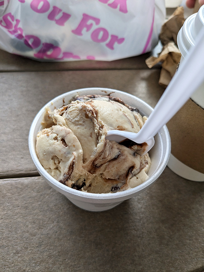 Ice cream swirled with such precision it could make an Italian gelato master weep with respect. Comfort in a cup.