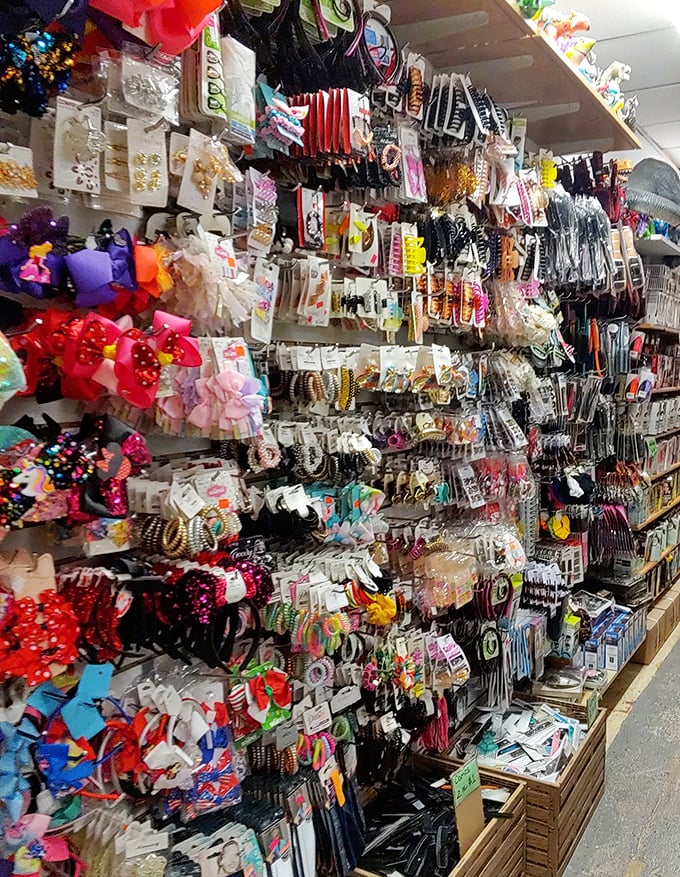 Hair accessory heaven! More clips, bows and bands than a 1980s high school yearbook—enough options to change your look hourly for a month.