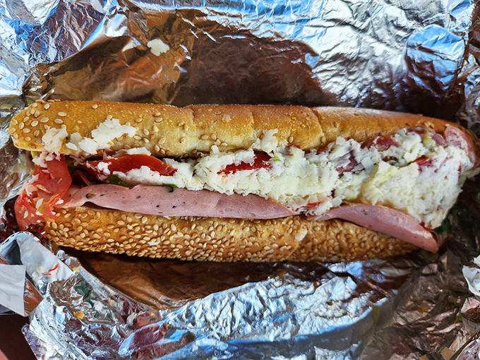 This Italian sub isn't just lunch—it's a Mediterranean vacation between bread. No passport required, just napkins. Many napkins.