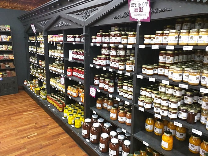 The jam and preserves wall—where indecision isn't a flaw but the only reasonable response to such glorious abundance.