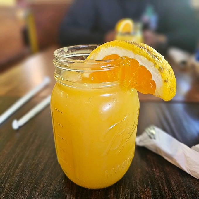 Sunshine in a mason jar—this citrus elixir doesn't just quench thirst, it makes your taste buds do a little happy dance.