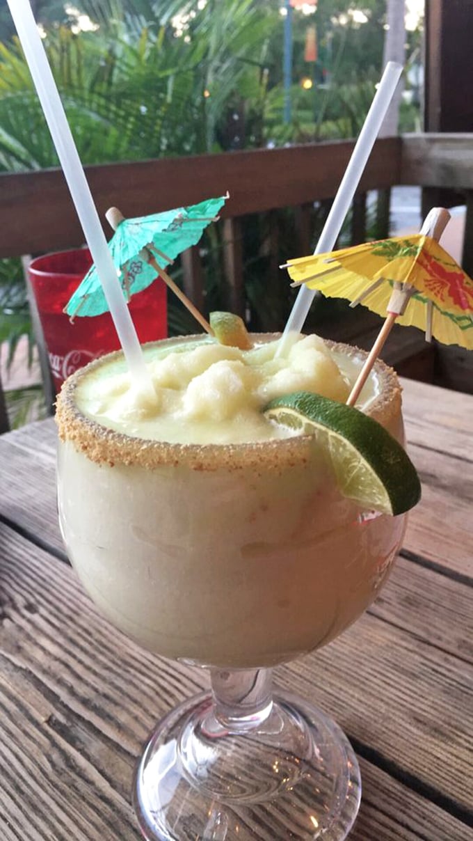 This isn't just a frozen drink—it's a vacation in a glass, complete with tiny umbrellas that say "your emails can wait."