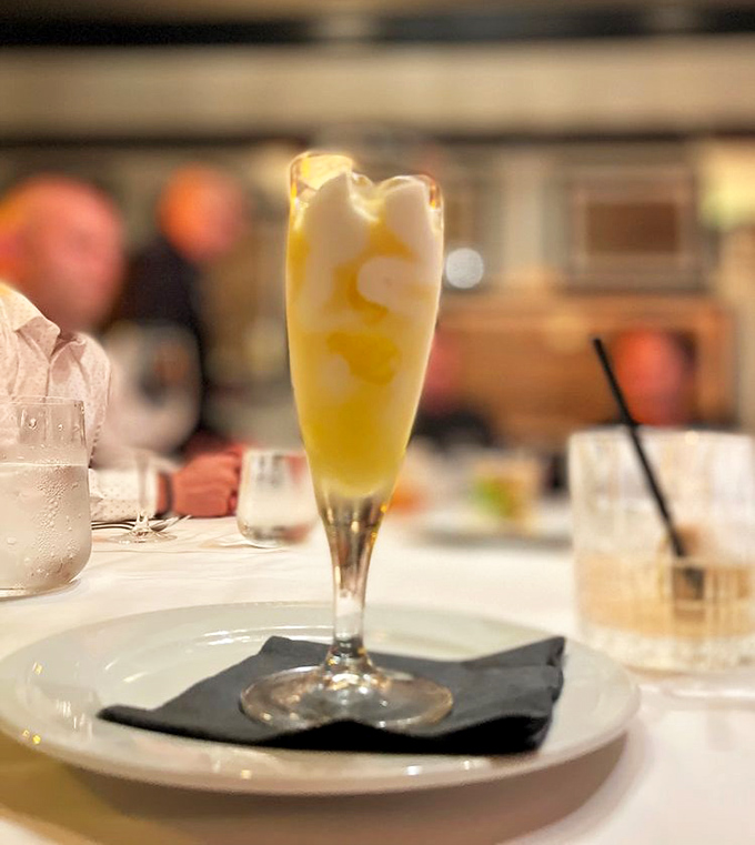 A palate-cleansing interlude of sunshine in a glass—this sorbet looks like what happiness would taste like if you could freeze it.