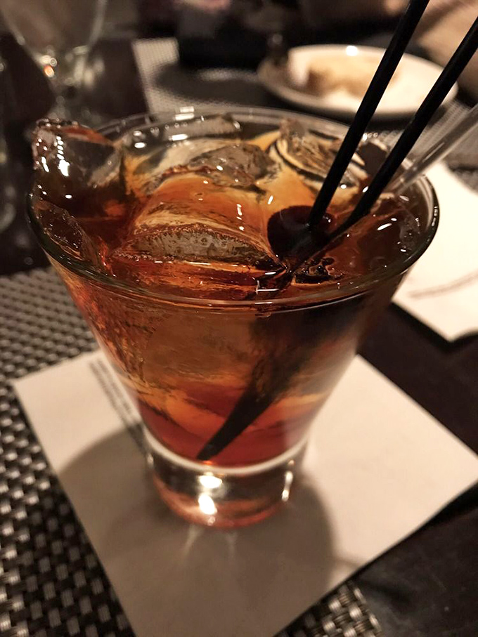 A properly made Manhattan—the kind of cocktail that makes you wonder why anyone bothers with trendy drinks that taste like potpourri.
