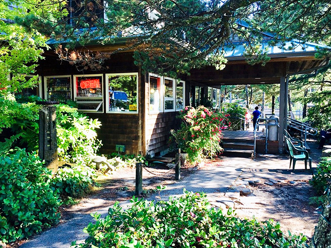 Manzanita News & Espresso, where locals get their daily fix of caffeine and conversation. The unofficial town hall disguised as a coffee shop.