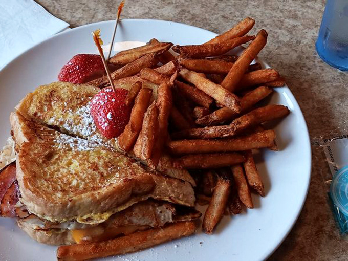 The Monte Cristo sandwich – where French toast meets deli counter in a sweet-savory romance that justifies the invention of napkins.