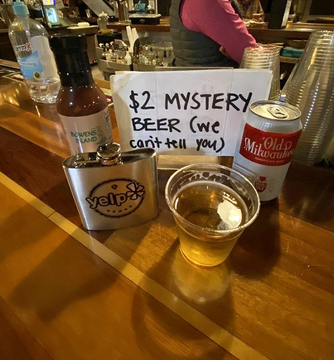 Mystery beer: when the surprise is half the fun. Like a blind date that actually works out—unexpected, affordable, and oddly satisfying. 