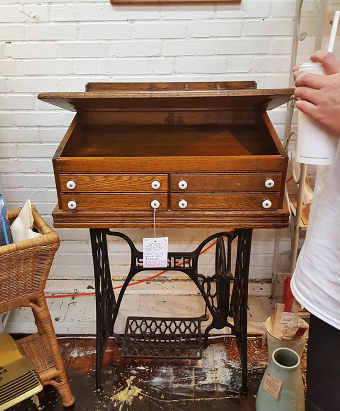 That's not just a desk—it's a Victorian-era command center, complete with drawers that probably held love letters instead of laptop chargers.