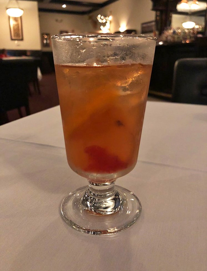 An Old Fashioned that Don Draper would approve of – amber liquid, proper garnish, and enough character to star in its own TV series.