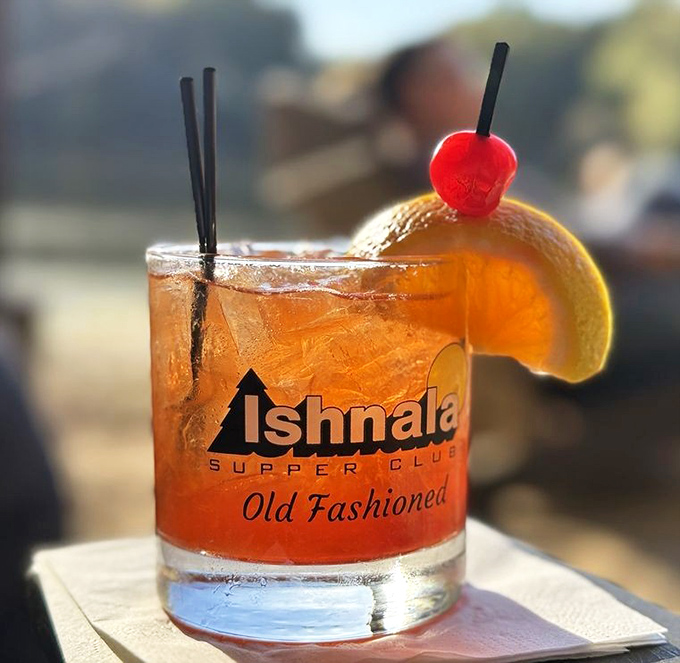 Wisconsin's liquid handshake—the Old Fashioned—served with a view that makes you wonder why anyone would rush through cocktail hour.