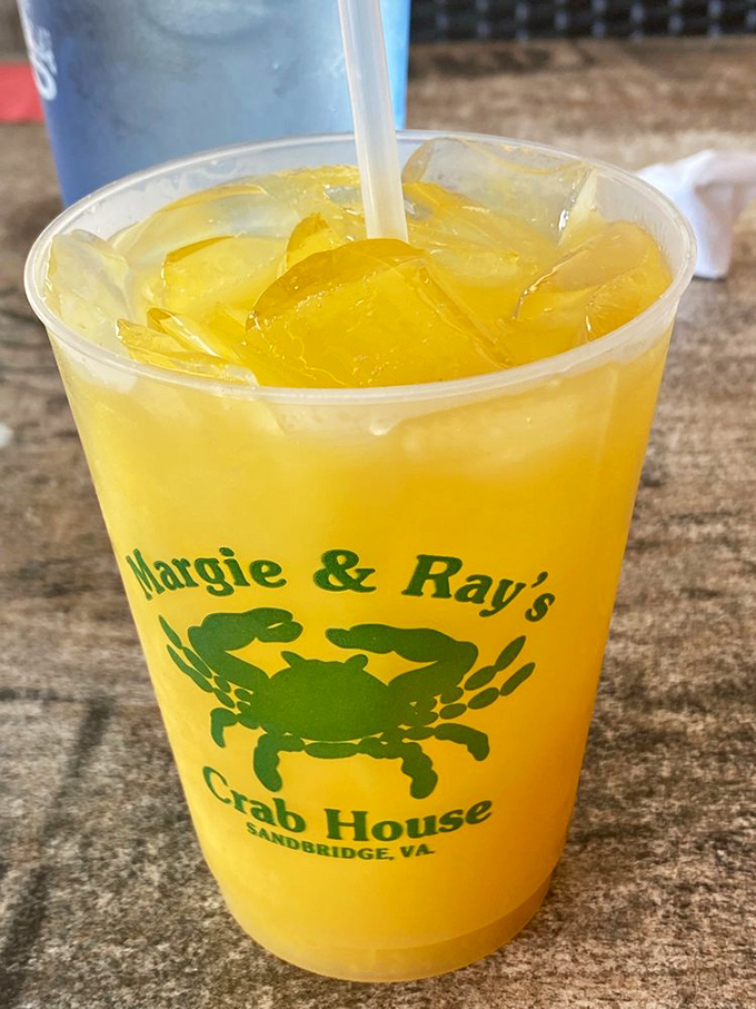 The legendary Orange Crush – summer in a cup. This isn't just a drink; it's Virginia Beach's answer to vacation in liquid form.