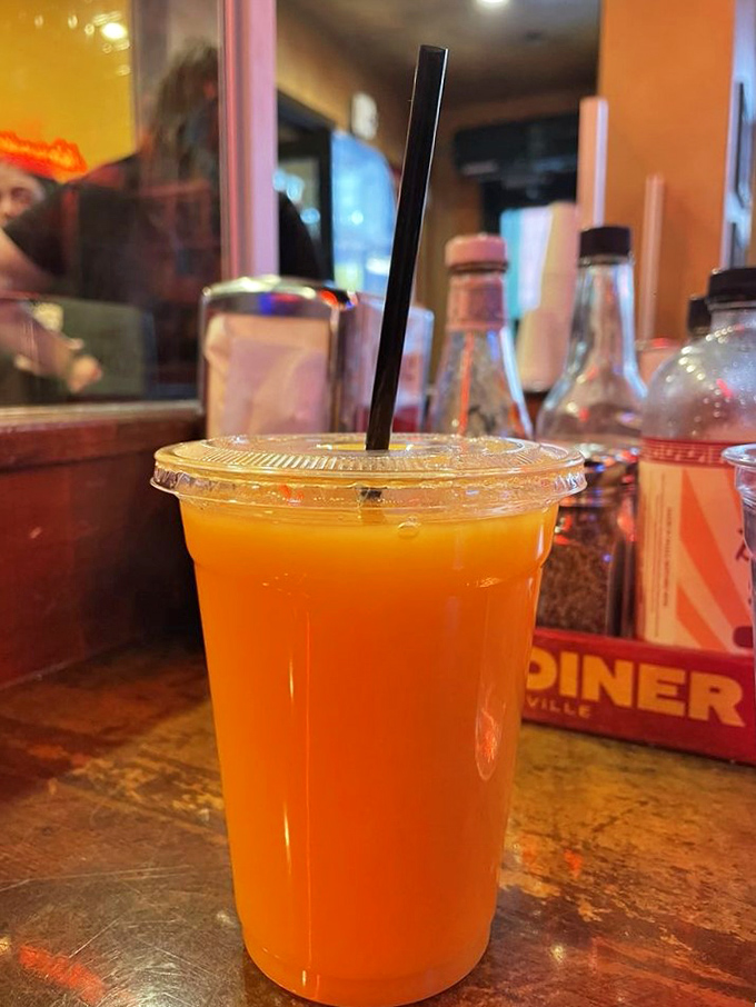 Fresh-squeezed orange juice that tastes like sunshine in a glass. The perfect sidekick to whatever breakfast adventure you choose.