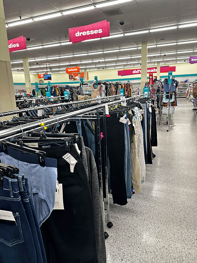 Pants paradise – where finding your size in that perfect shade of "goes with everything" feels like winning a small lottery.
