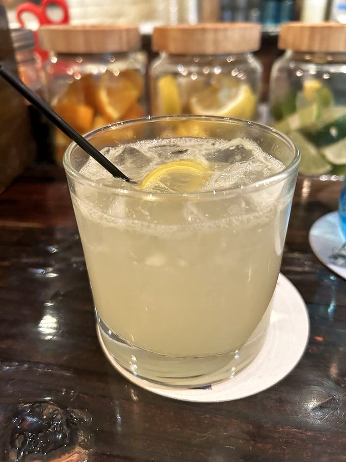 A refreshing citrus cocktail that says, "Yes, you deserve this" – the perfect companion while waiting for your seafood feast to arrive.