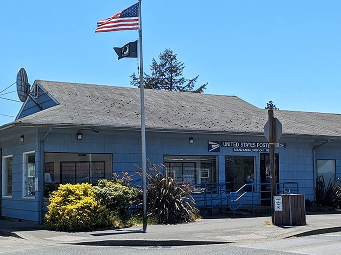 The Manzanita Post Office, where locals gather for mail and the latest town gossip. Small-town connectivity before Wi-Fi made it cool.