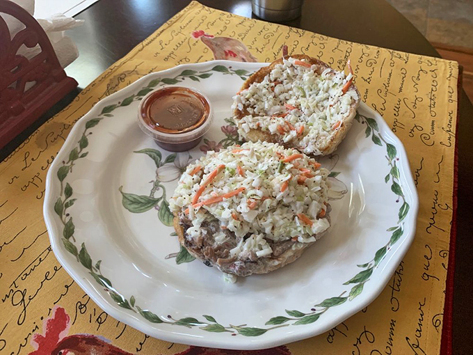 A pulled pork sandwich topped with slaw—the BBQ equivalent of Fred Astaire and Ginger Rogers. They're good on their own, but magic together.