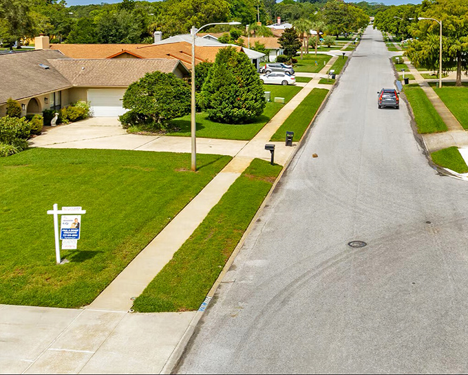 Tidy streets lined with well-kept homes – the American dream with palm trees and no snow shovels required.