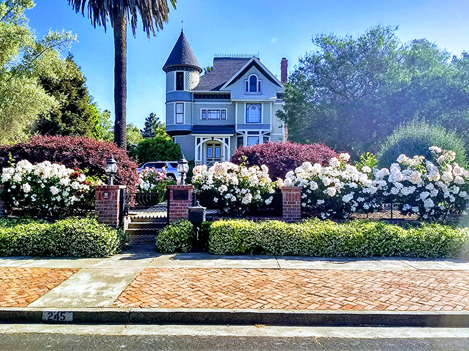 This Victorian masterpiece with its fairytale turret and garden bursting with hydrangeas makes modern McMansions look like they're trying way too hard.