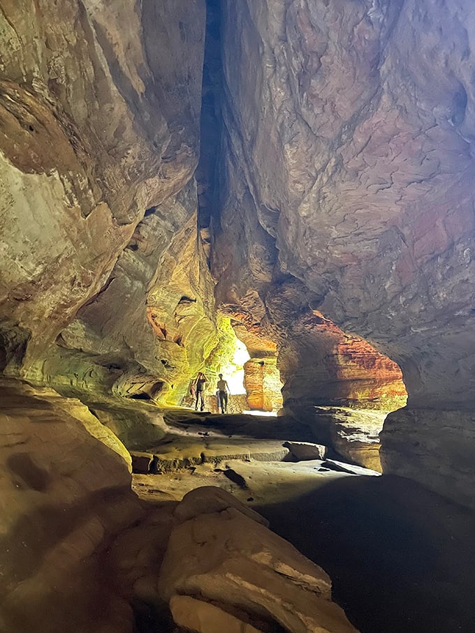 Stepping into Rock House cavern feels like entering another dimension. "Honey, I think we just found the original man cave!"