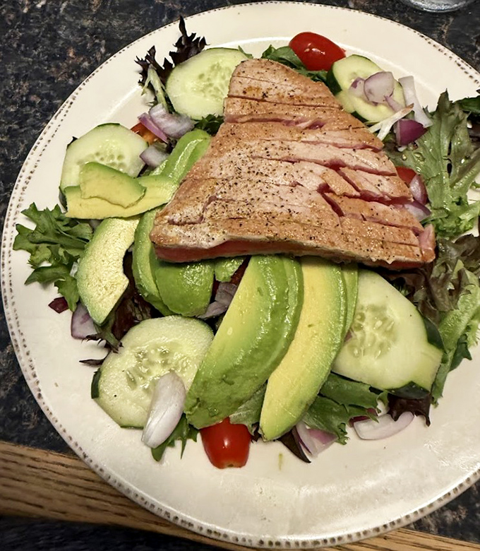 Even the salads here mean business – fresh, colorful, and substantial enough to satisfy the heartiest appetite.