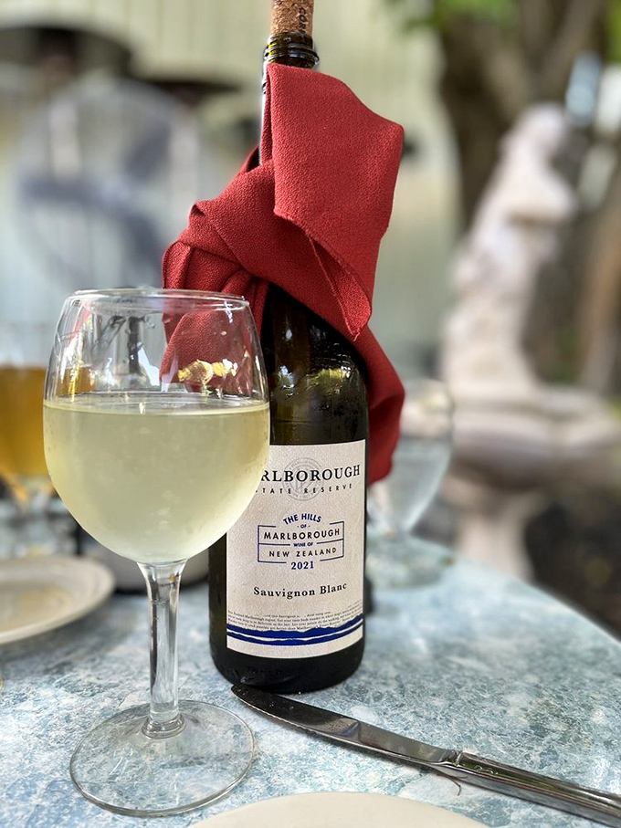 Wine with a view. Nothing completes an Italian feast like a crisp glass of Sauvignon Blanc enjoyed on Mama Carolla's picturesque patio.