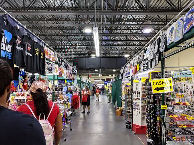 Fellow treasure hunters navigate the marketplace maze, each shopper on their own personal quest for the perfect find.
