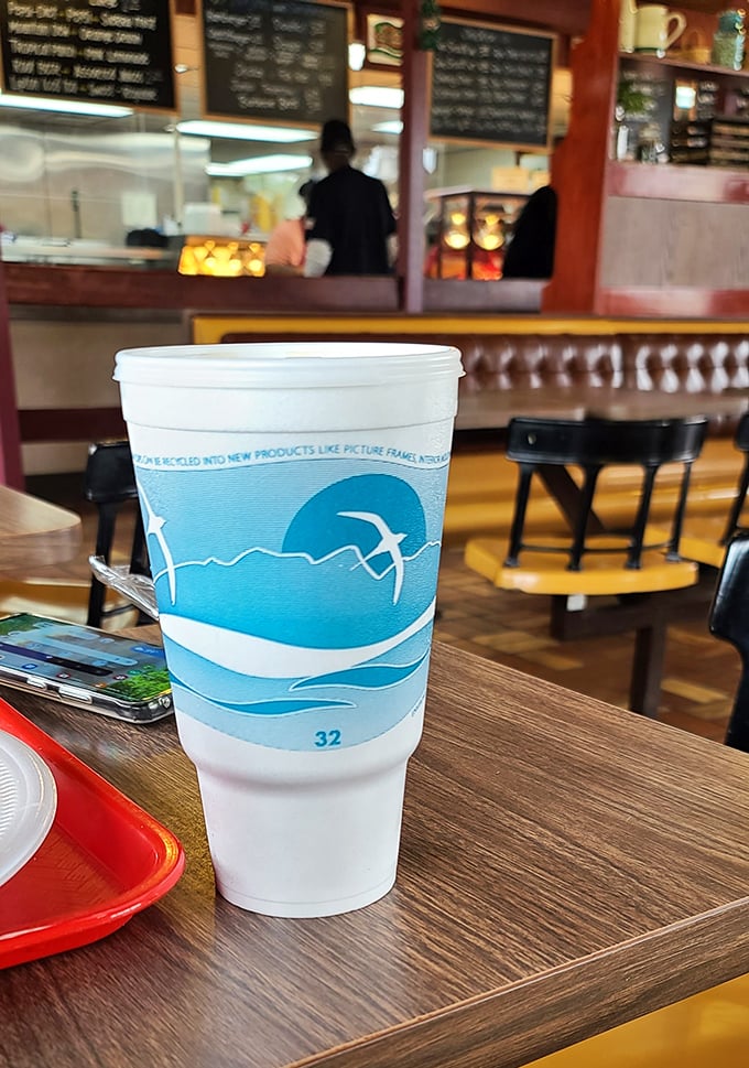 Even the drinks come with a side of nostalgia—served in cups big enough to quench a thirst worked up from all that food anticipation.