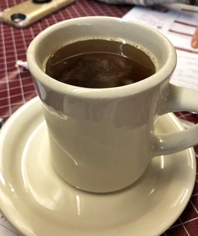The humble coffee mug—delivering liquid motivation since forever. In Amish Country, a good cup isn't fancy; it's faithful, like an old friend.