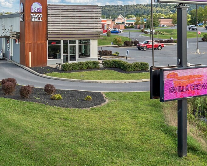 Even familiar chains like Taco Bell blend into Muncy's landscape, proving small towns can balance hometown charm with modern convenience.