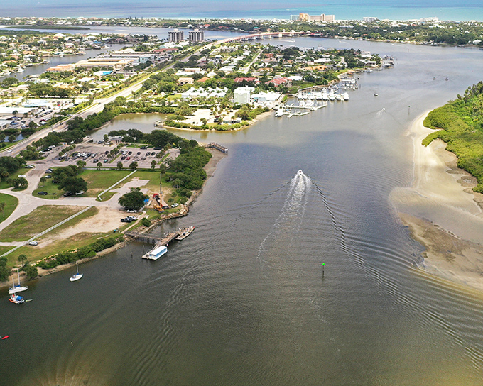 From above, New Smyrna reveals its perfect balance—waterways weaving between neighborhoods like nature's own version of urban planning.