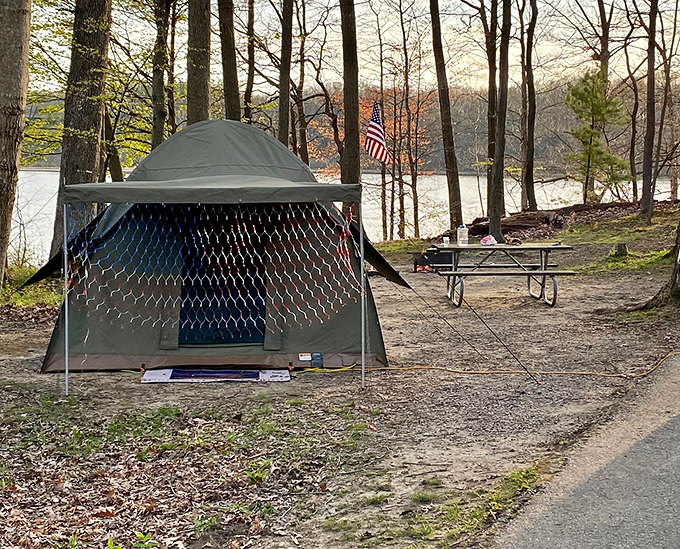 Camping with a view – where your morning coffee comes with a side of lakefront serenity and birdsong symphony.